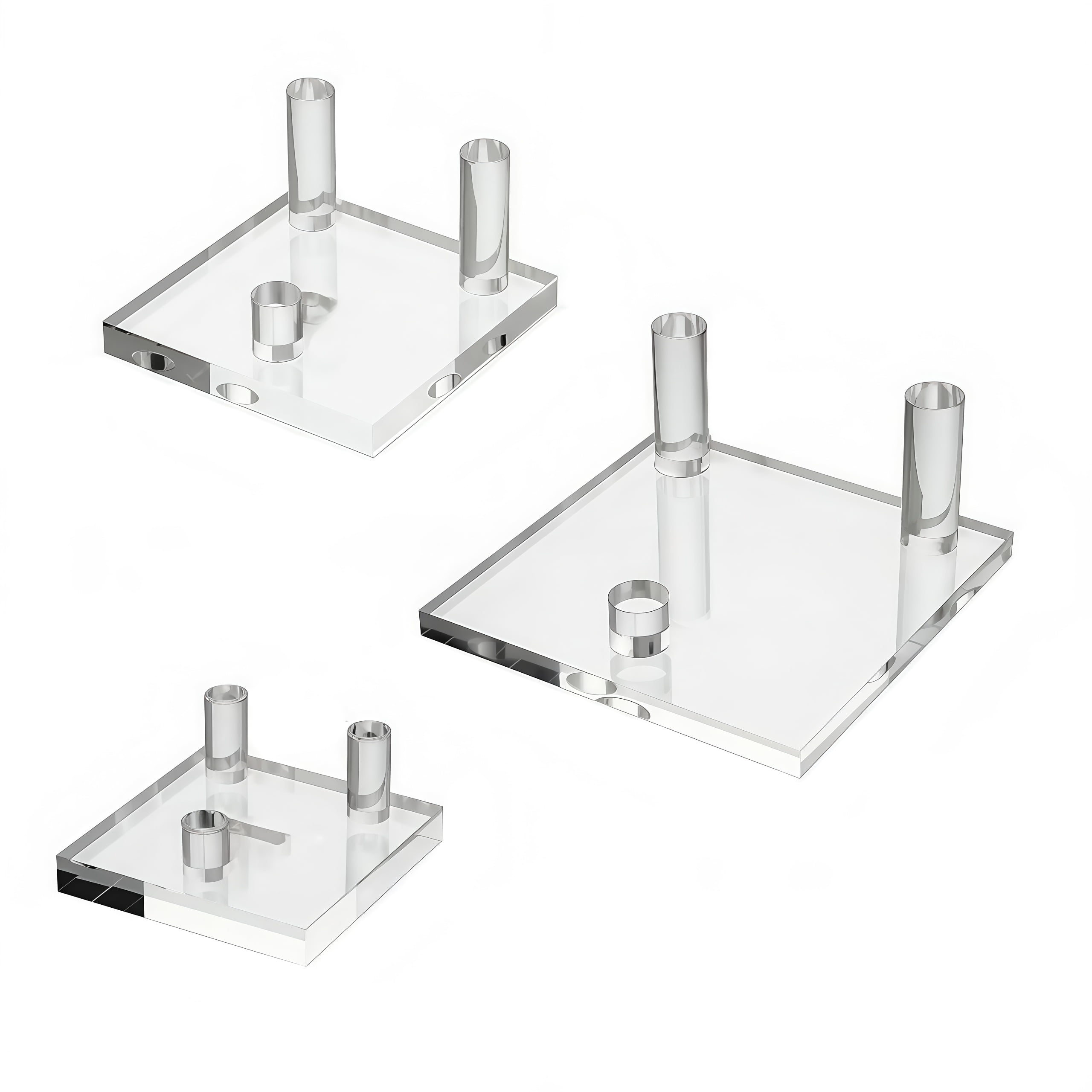 3 Set Acrylic Crystal Mineral Specimen Display Stand Decorative Display ...