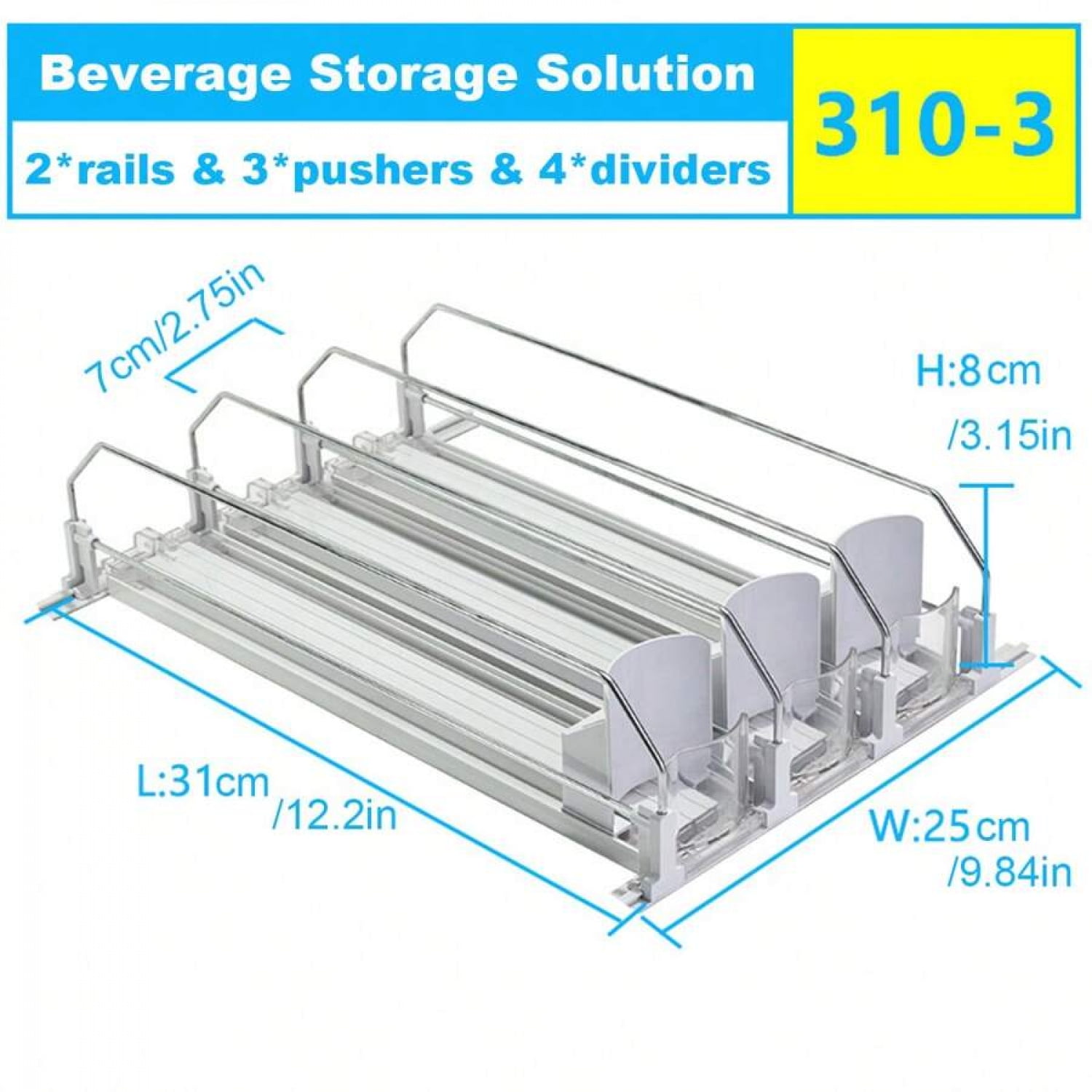 3 Set Beverage Storage Solution - Easy Glide Pusher & Propeller System ...