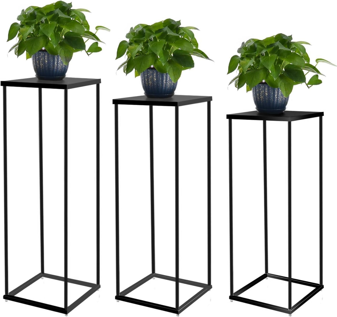 3 Set Black Plant Stand Metal Pedestal Stands for Party,Metal Flower ...