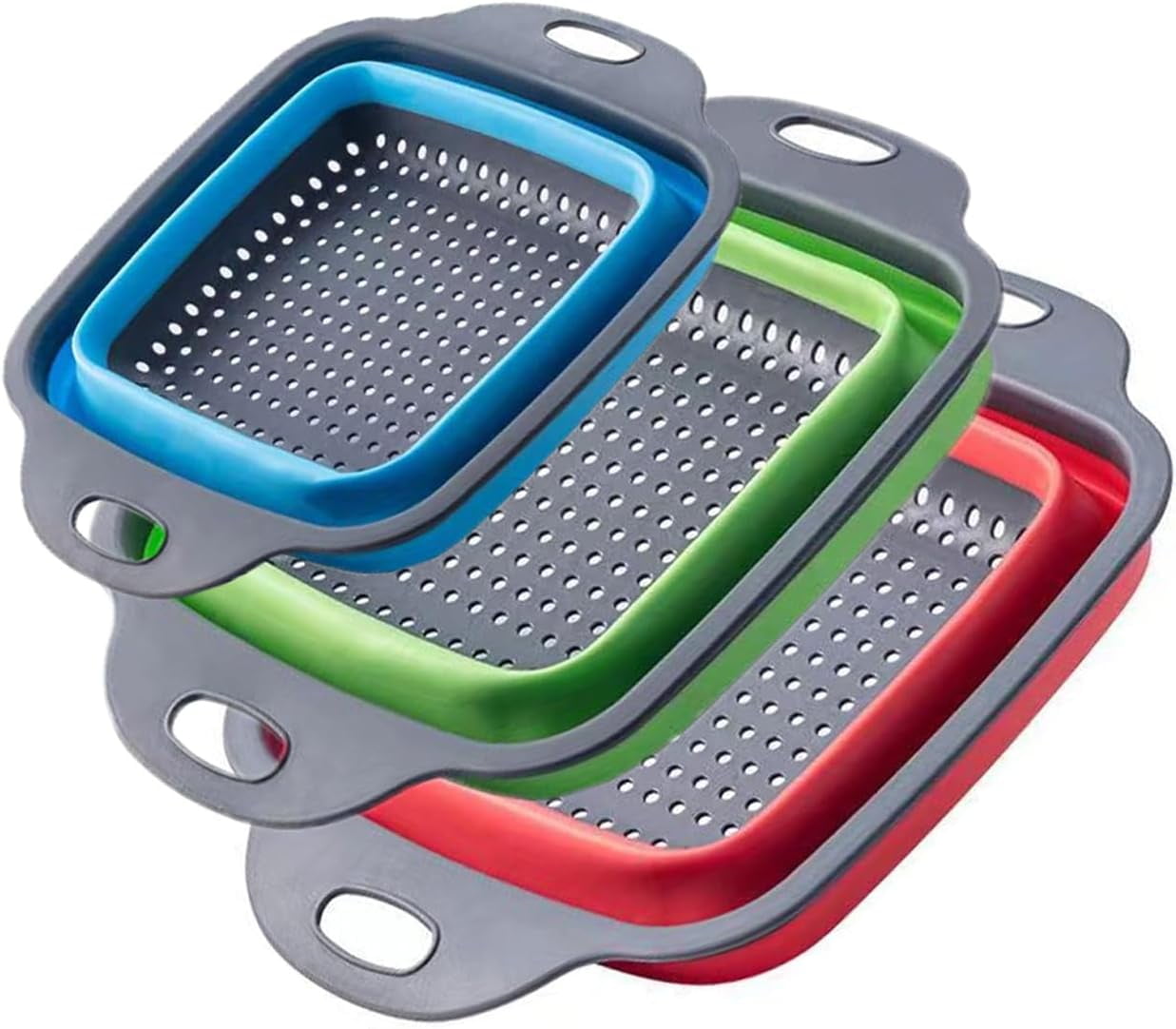 3 Set of Collapsible Colander, Collapsible Strainer, Folding and ...