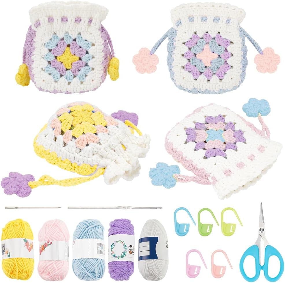3 Set Crochet Purse Kit Beginners Crochet Kit Complete Crochet Kits ...