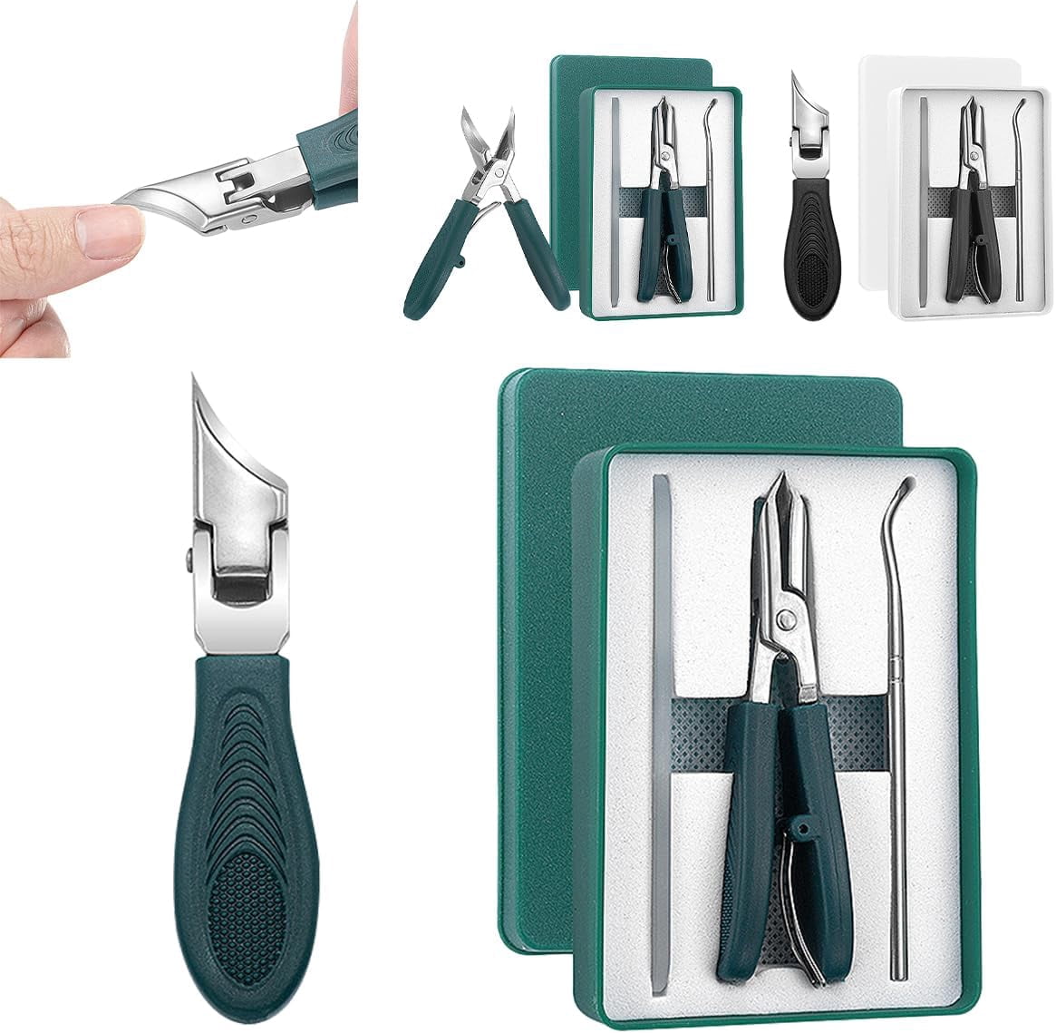 3 Set Eagle Beak Nail Clippers Set - Sharp Beveled Trimmers for Thick ...