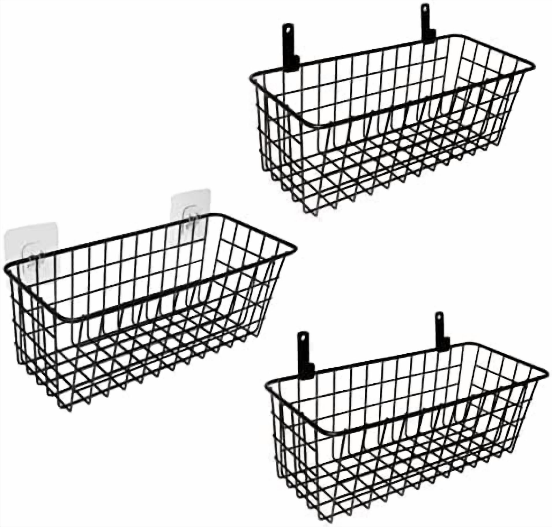 3 Set [Extra Large] Hanging Wall Baskets ,Wire Basket For Storage ...