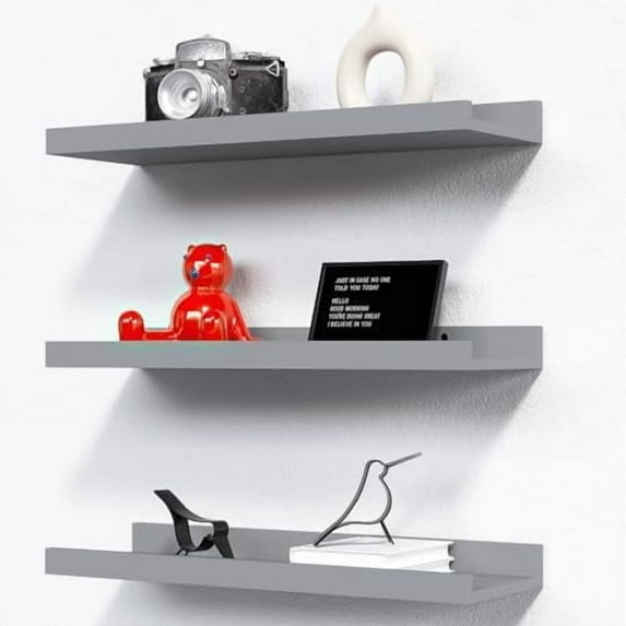 3 Set Floating Shelves for Wall, 16 inches Wall Mounted Shelves with ...