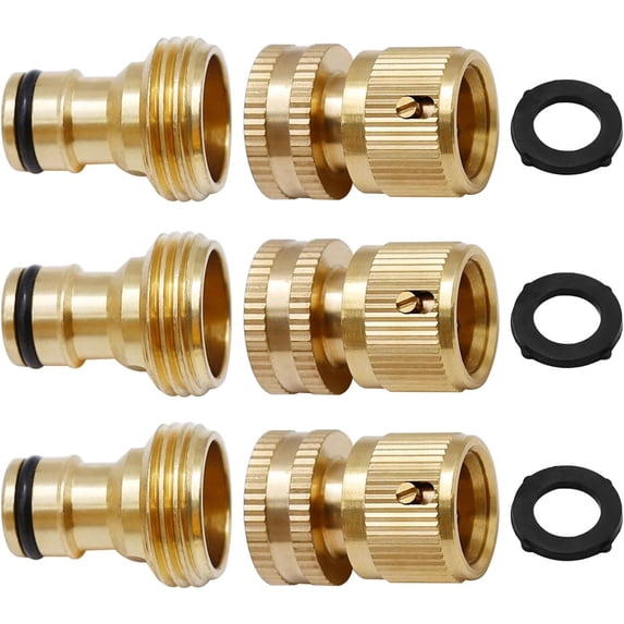 3 Set Garden Hose Quick Connect Solid Brass, Quick Connect Hose ...