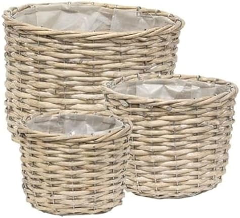 3/Set Graywashed Willow Planter Baskets$$Garden & Patio - Walmart.com