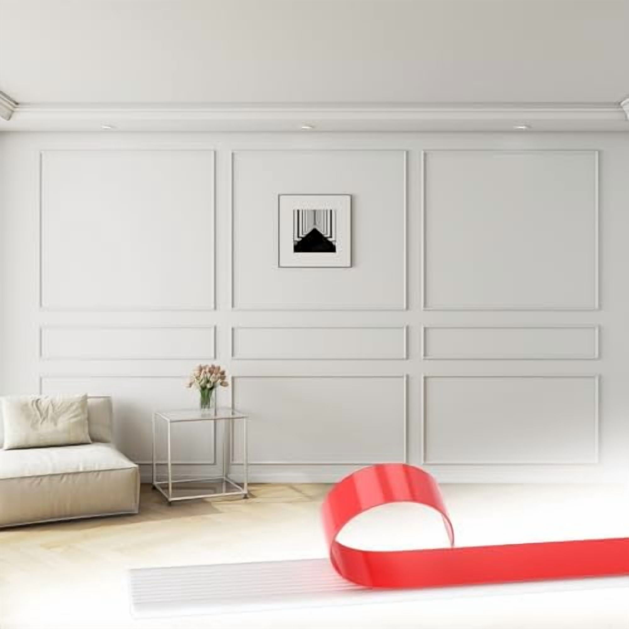 3 Set Peel and Stick Wall Molding Kit Flat Wall Molding Kit for Living ...