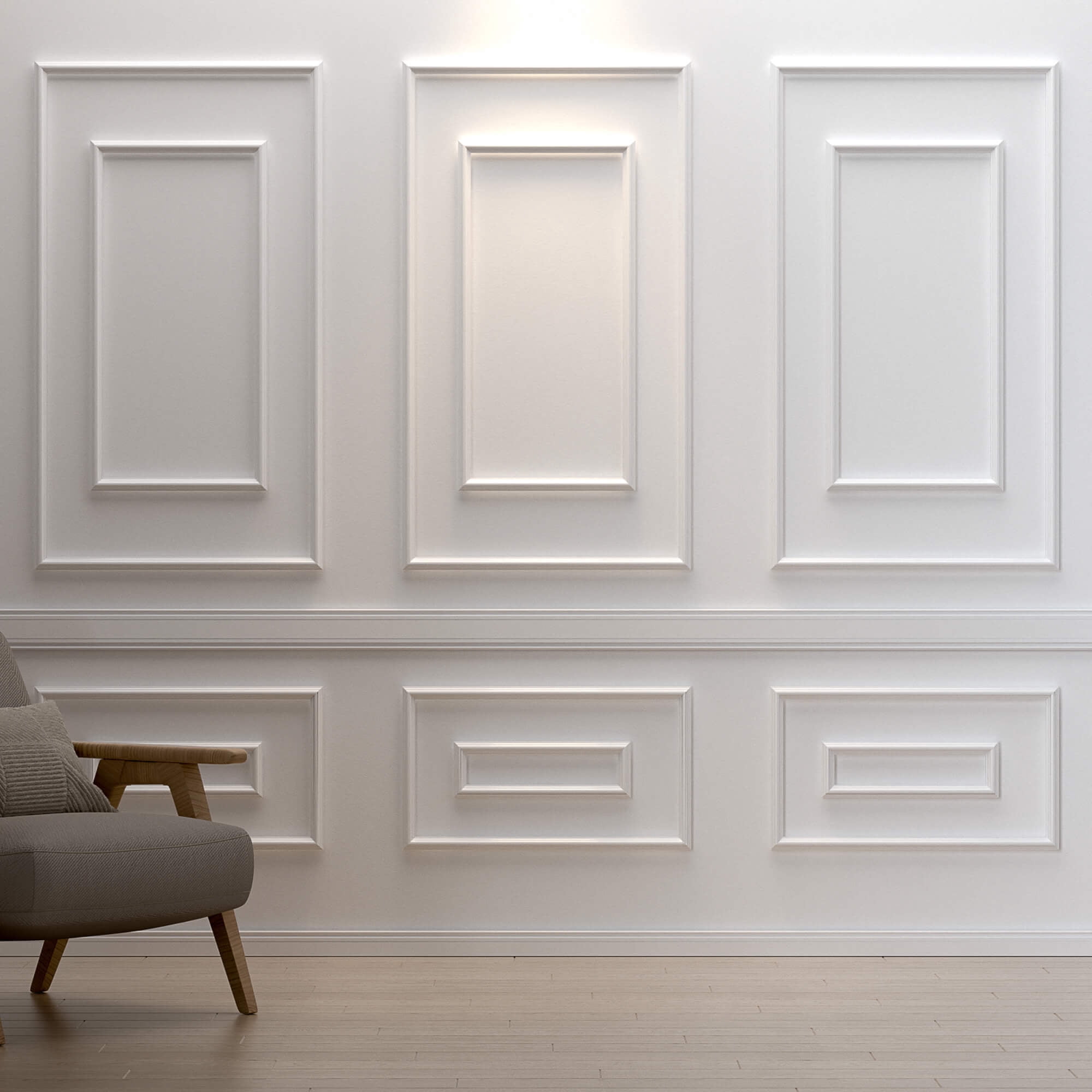 3 Set Peel and Stick Wall Molding Kit, Self Adhesive Wainscoting Panels ...