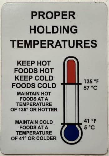 3 Set - Restaurant Fridge Proper Holding Temperature Safety Sign ...