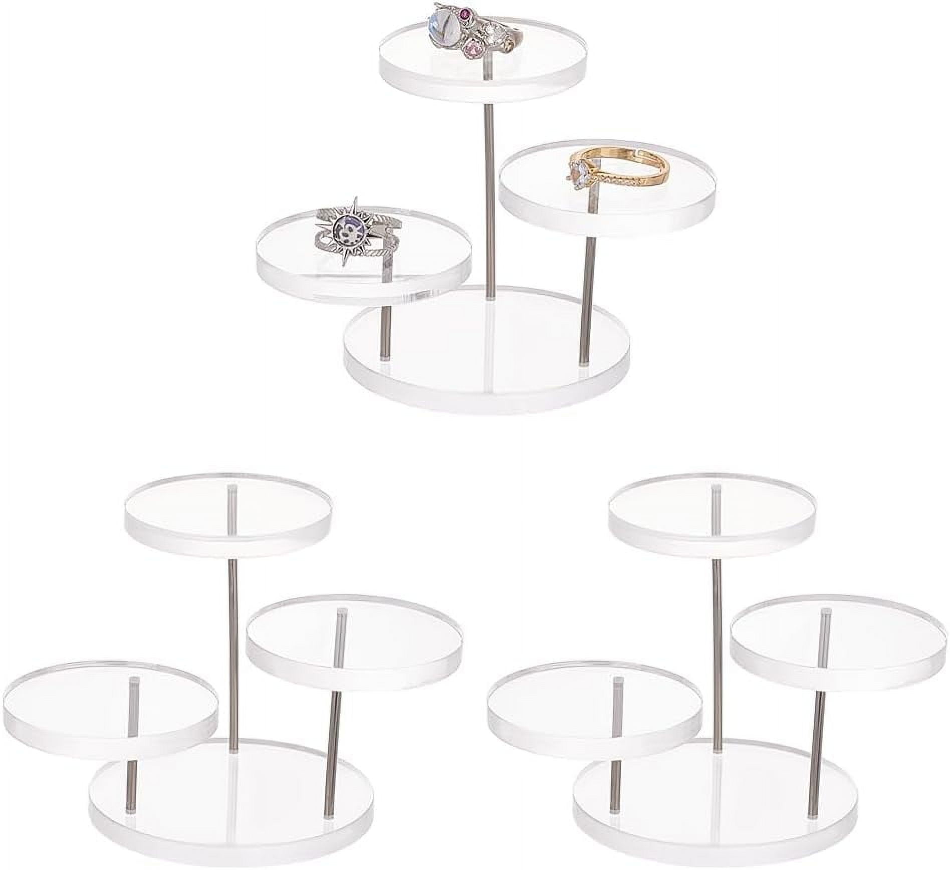 3 Set Round Acrylic Display Riser Stand 2inch Diameter 3 Tier Clear ...