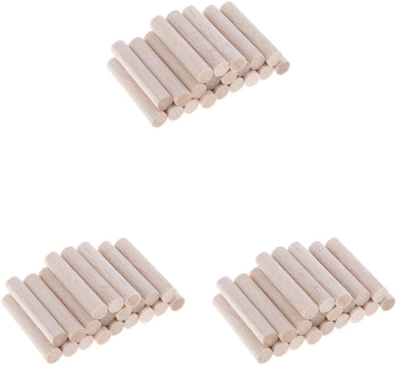 3 Set Round Wood Stick Unfinished Woodcraft Stick Dowel Rod 20 Pieces ...