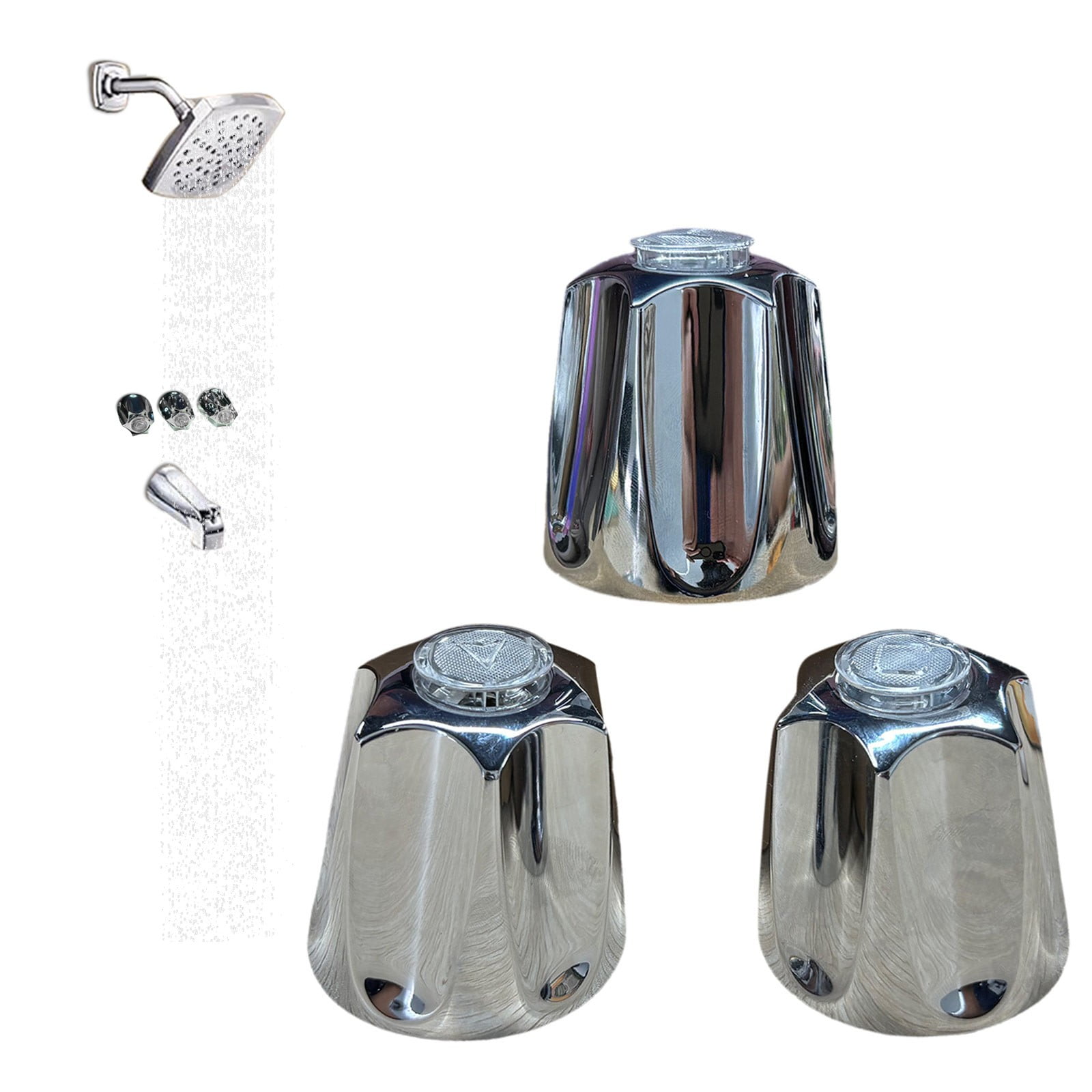 3 Set Shower Knob Replacement Metal Bath Tub Shower Handle Diverter ...