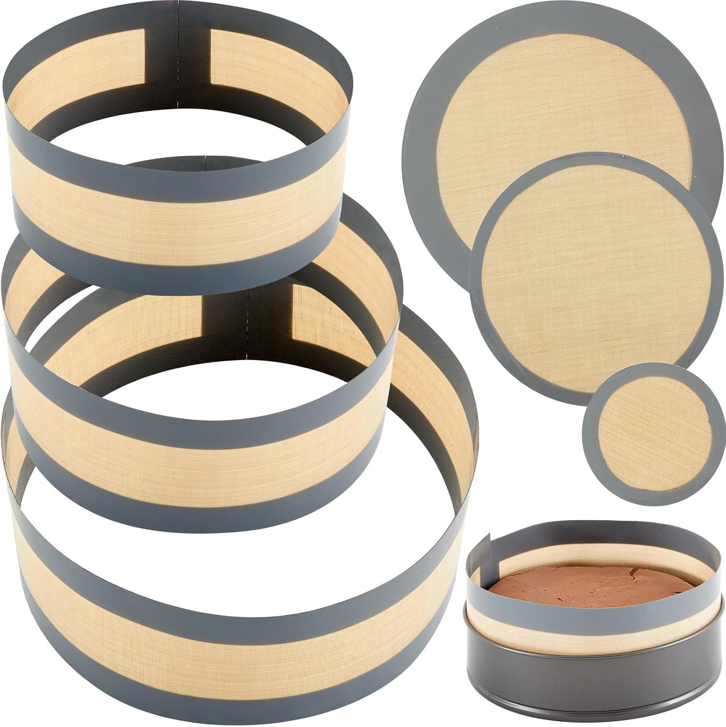 3 Set Silicone Baking Mat for 6, 8, 10 Inch Springform Pan Protector ...