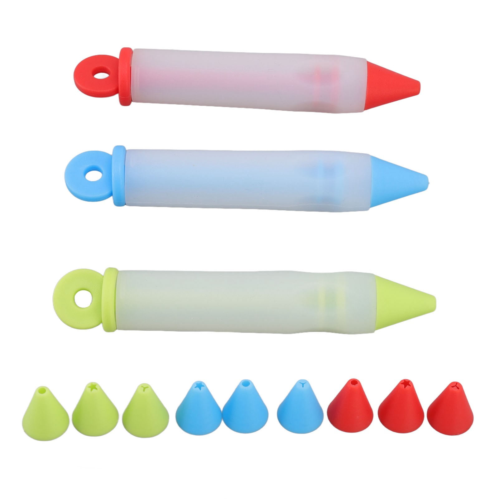 3 Set Silicone Food Writing Pen,Cake Chocolate Decorating Gun with 12 ...