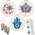 3 Set Tarot Evil Eye Embroidery Kits for Beginners, Starter Stitch Kit ...