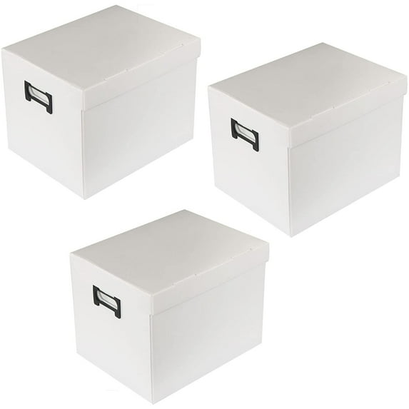 (3 Set) Vaiyer Durable Plastic Filing Storage Organizer Box with Lid ...