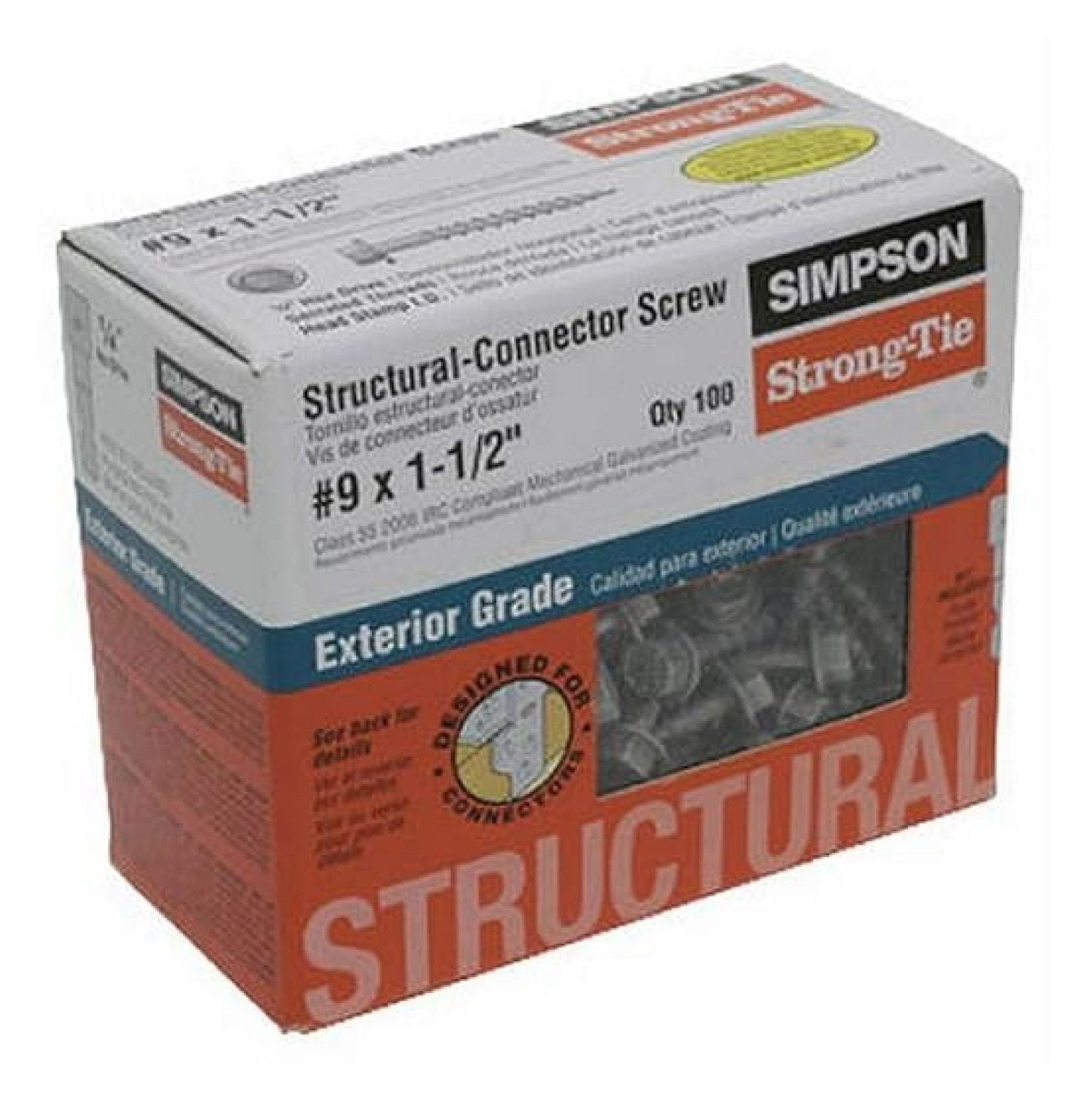 3 Set of 100 Pack - Simpson Structural Screws SD9112R100 No.9 by 1-1/2 ...