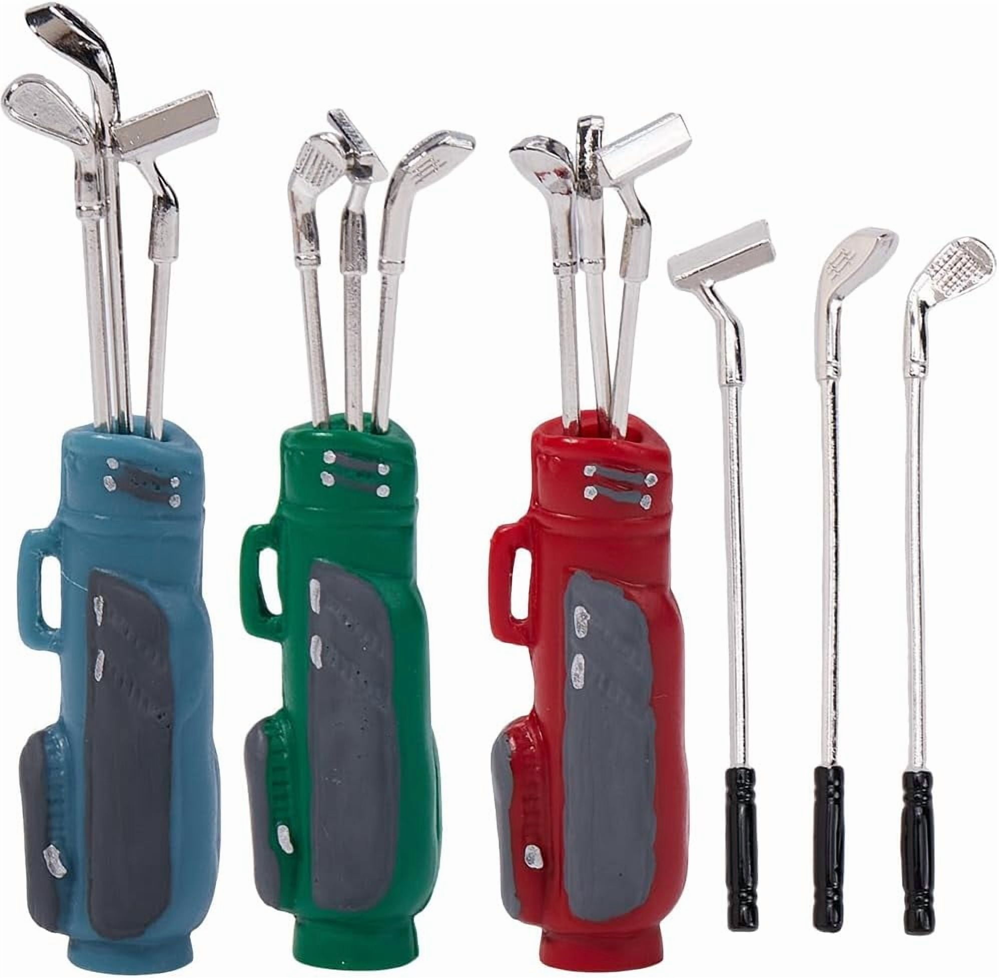 3 Sets 3 Colors Miniature Golf Clubs Model Mini Dollhouse Sports Set ...