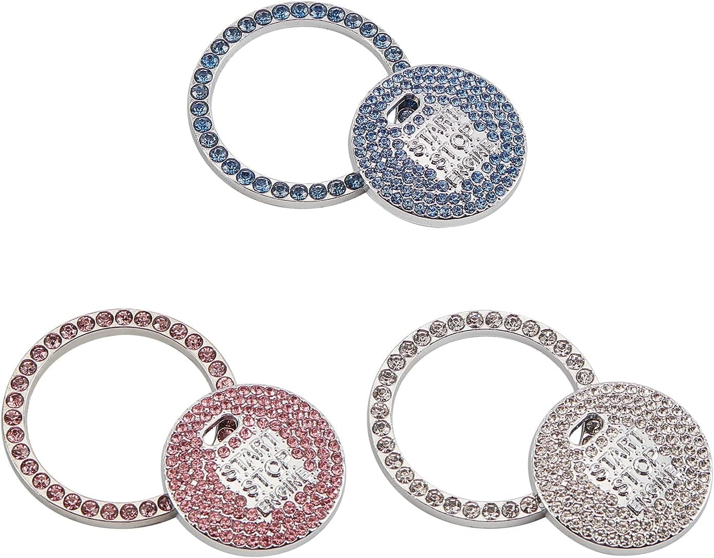 3 Sets 3 Colors Self Adhesive Zinc Alloy with Rhinestone Car Stickers ...
