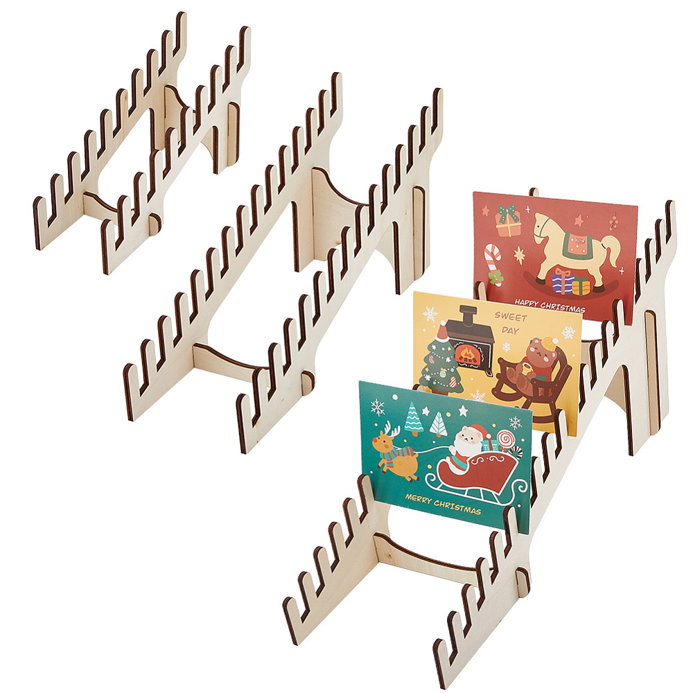 3 Sets 3 Sizes Wood Card Display Stands Greeting Card Display Stand ...