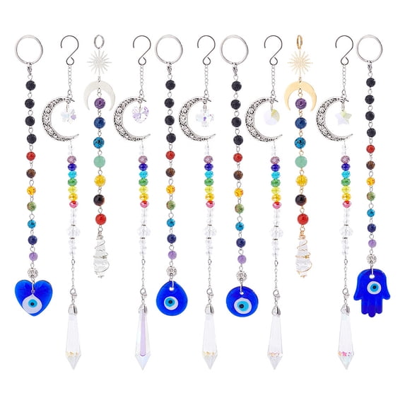 3 Sets 3 Style Alloy Lampwork Dowsing Pendulum Pendant Decorations 7 ...