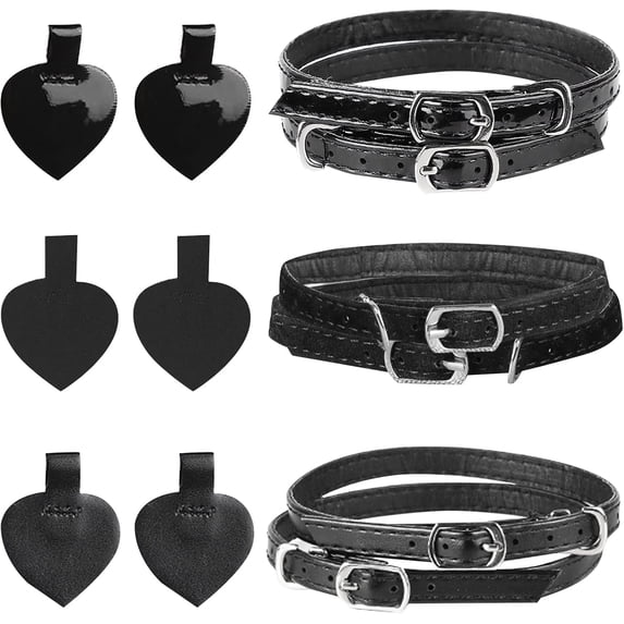 3 Sets 3 Style Detachable Shoe Straps Lady High Heels PU Leather Anti ...