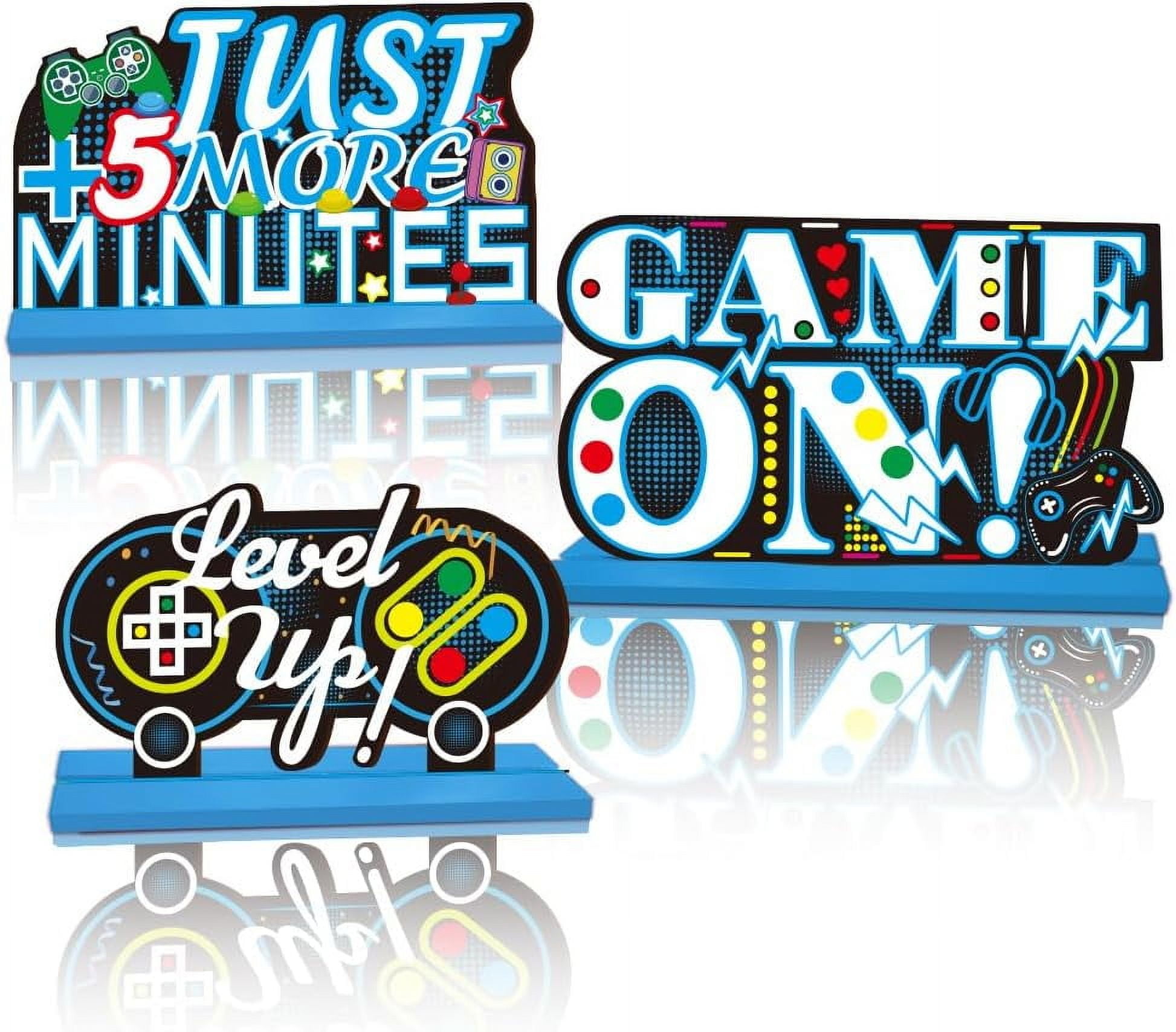 3 Sets 3 Styles Game Theme Wood Table Sign Display Ornaments for Home ...