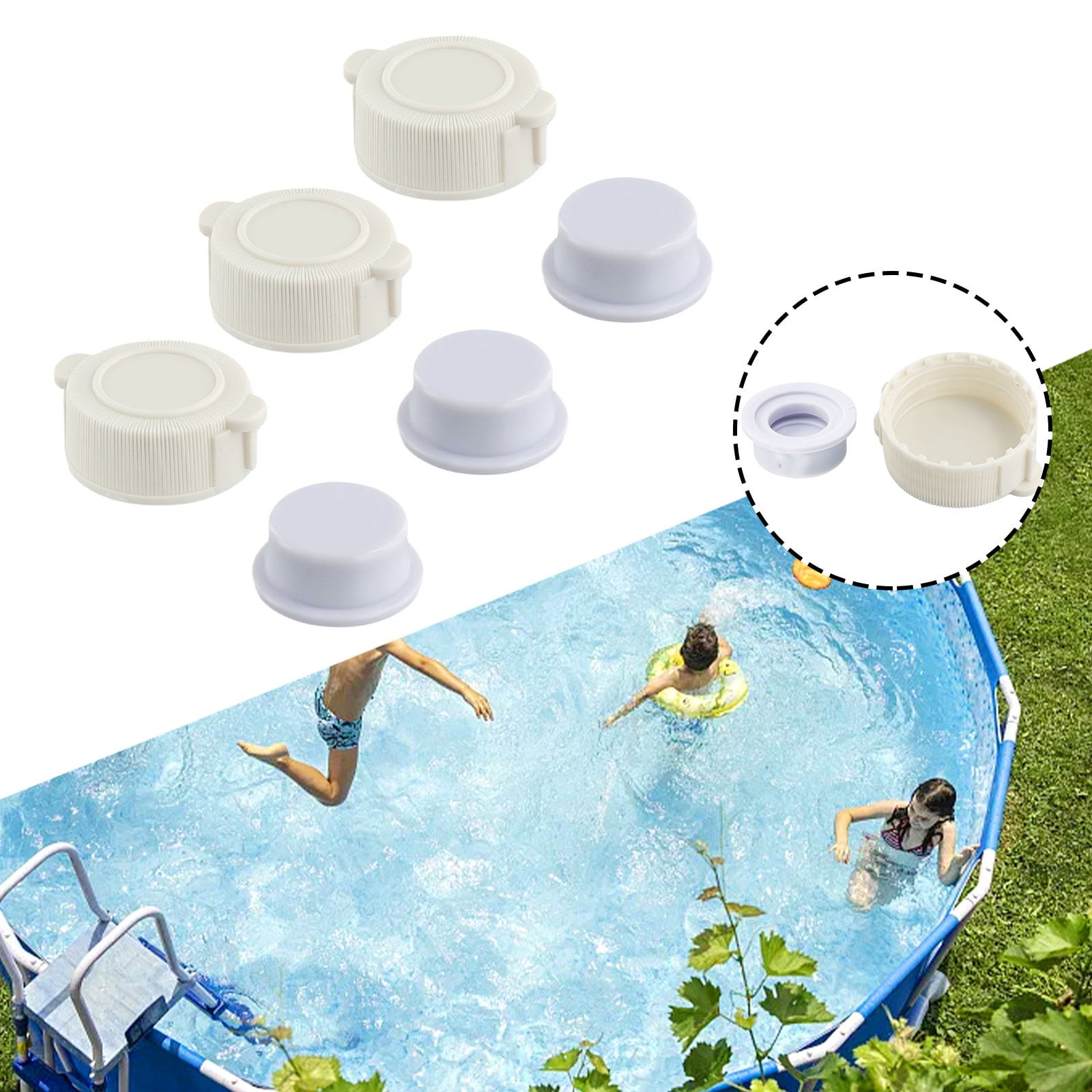3 Sets 4569 Cap & Exhaust Valve Cap and , Above-Ground Pool Replacement ...