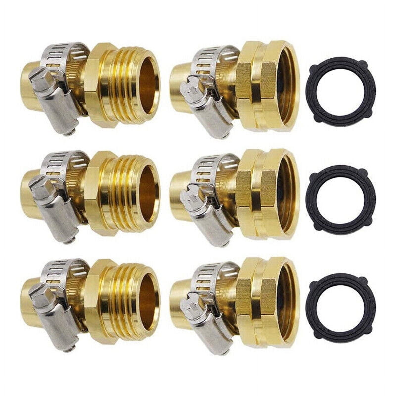3 Sets 5/8 Inch Brass Garden Hose Repair Kit Mender End Water Hose End ...