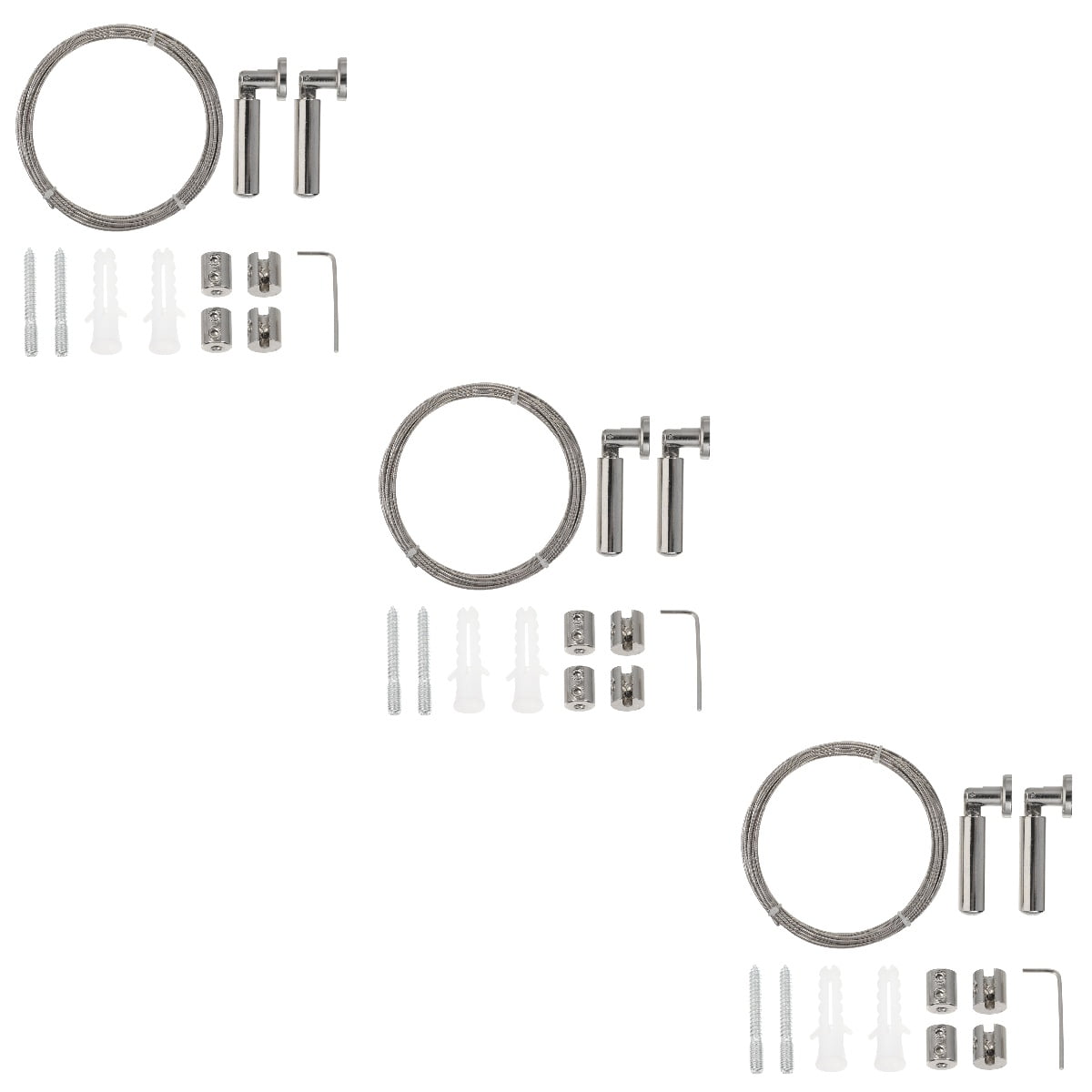 DINHEAROM Stainless Steel Curtain Wire Silver For Clothesline 3 Sets ...