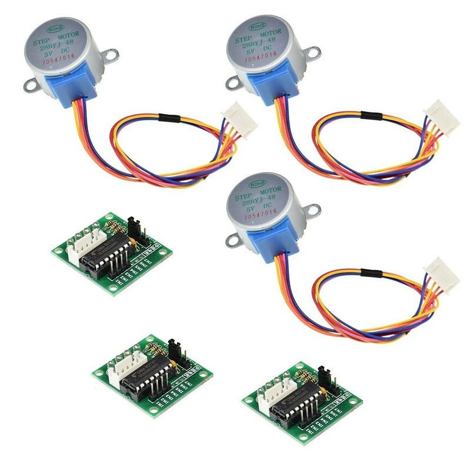 3 Sets 5V Stepper Motor 28Byj-48 with Drive / Test Module Board Uln2003 ...