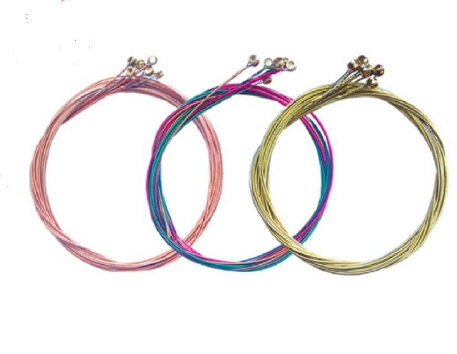 3 Sets of 6pcs Colorful Acoustic Guitar Strings – High-Tensile Steel ...