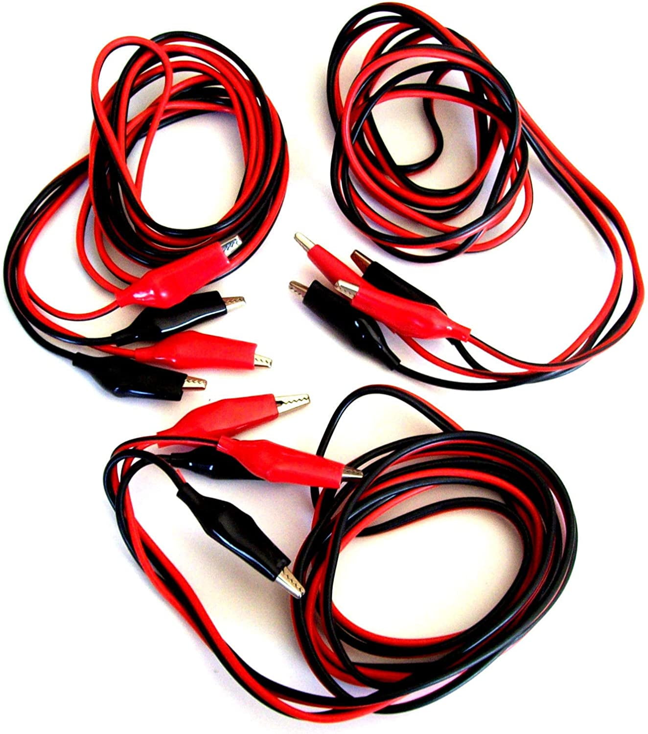 3 Sets 7-FT Heavy Duty Test Leads 18 Gauge Wire Alligator Clip Great ...