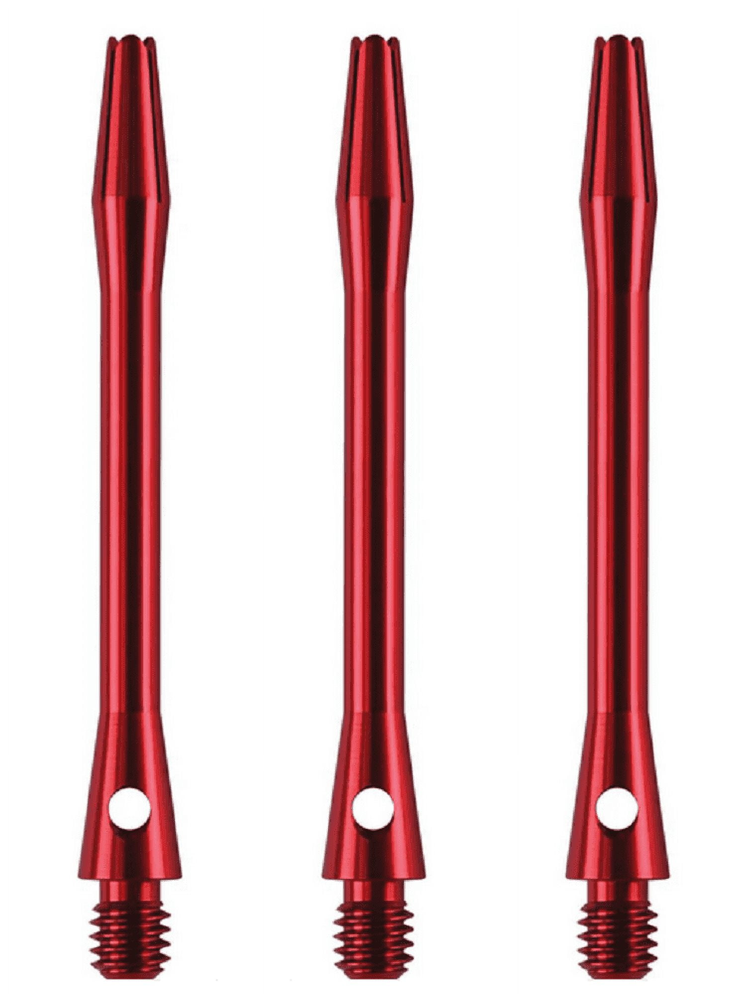 3 Sets (9 Shafts) Red Aluminum Dart Shafts + O'rings - Medium Length ...