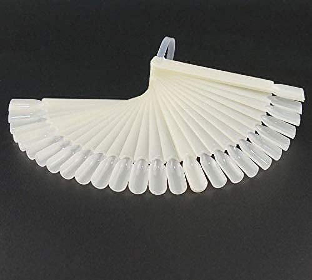 3 Sets 96 Tips Fan Shape Plastic Nail Art Tips Display Polish Board ...