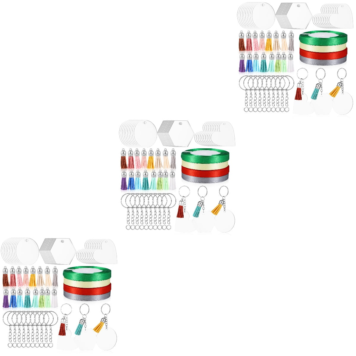 3 Sets Acrylic Keyring Blanks for Bookmark Craft Clear Lovers - Walmart.com