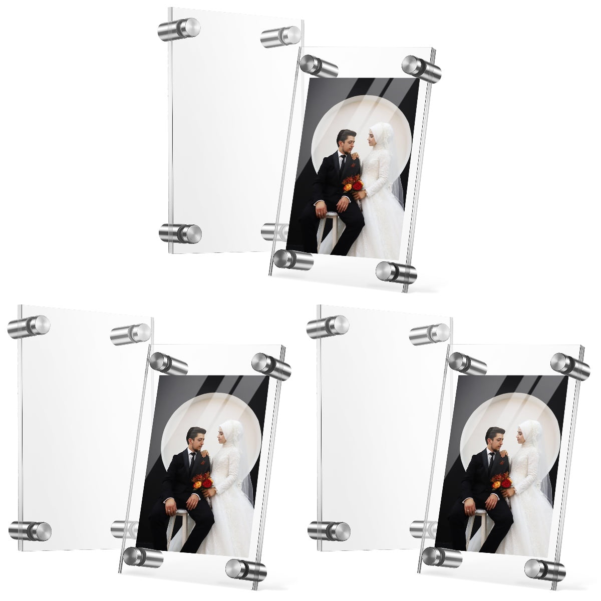 3 Sets Acrylic Picture Frame Clear Acrylic Frame Tabletop Picture Frame ...