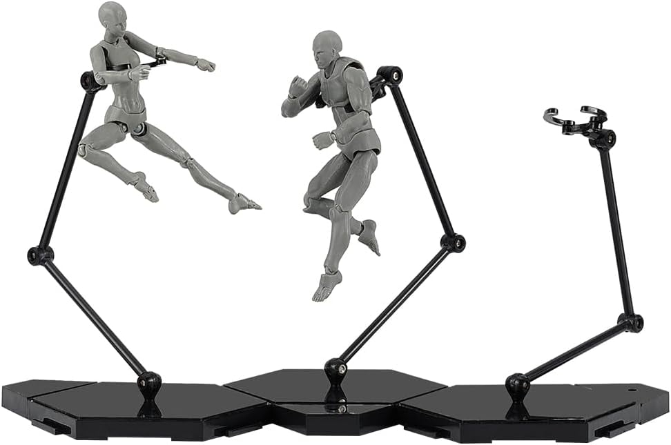 3 Sets Action Figure Stand Black Gundam Stand Splice Base 3 Person ...