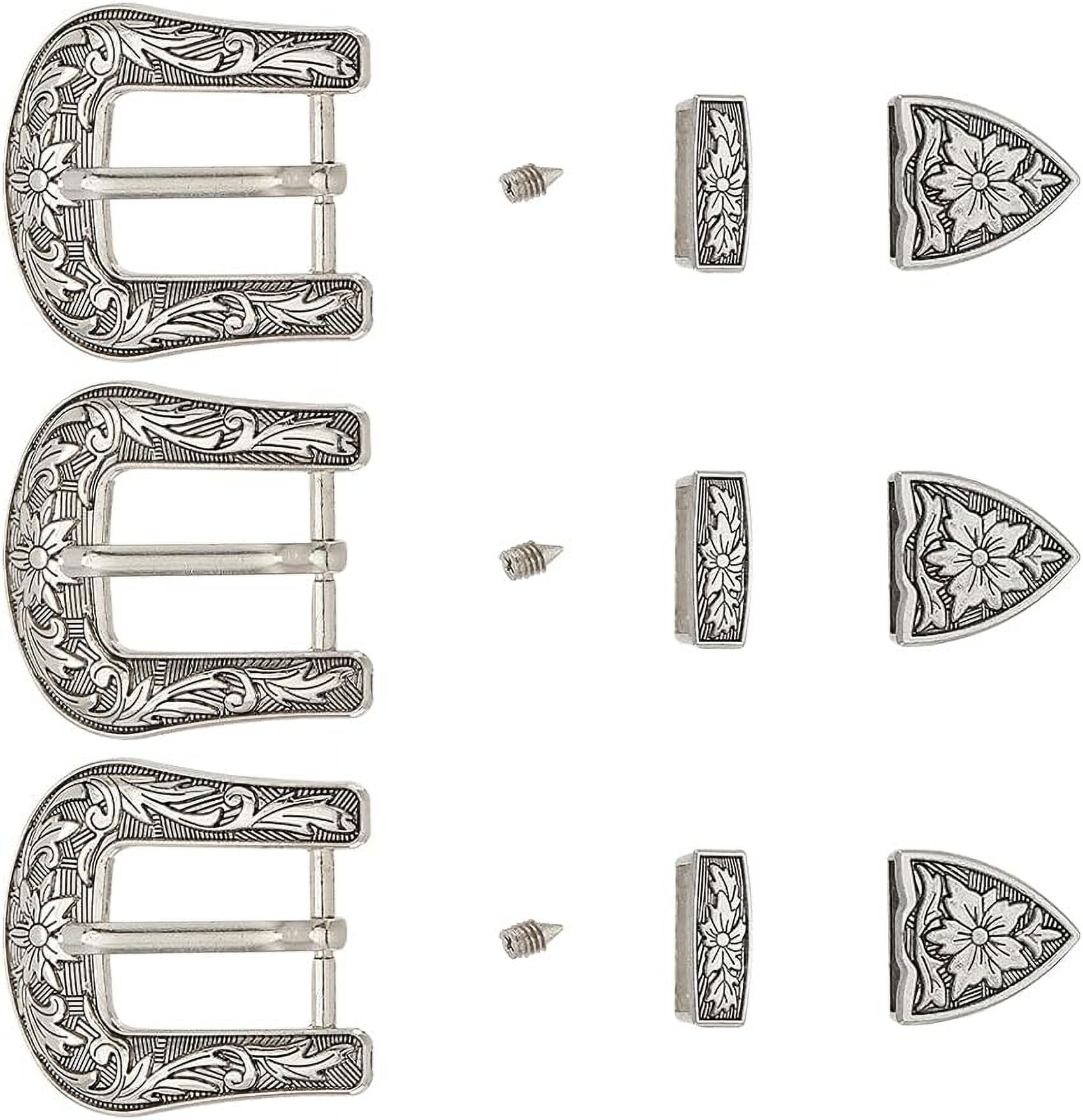 3 Sets Alloy Belt Buckle Set Cowboy Replacement Buckles Vintage Design ...