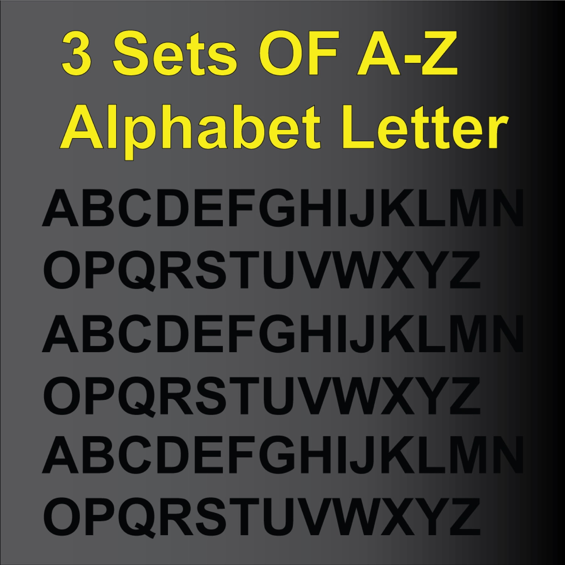 3 Sets Alphabet Letter Decals - Custom Vinyl Stickers for Window, Door ...