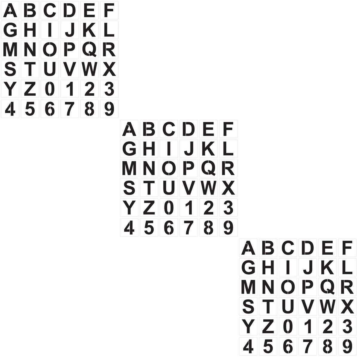 3 Sets Alphanumeric Template Alphabet Stencil Stencils Child Beige ...