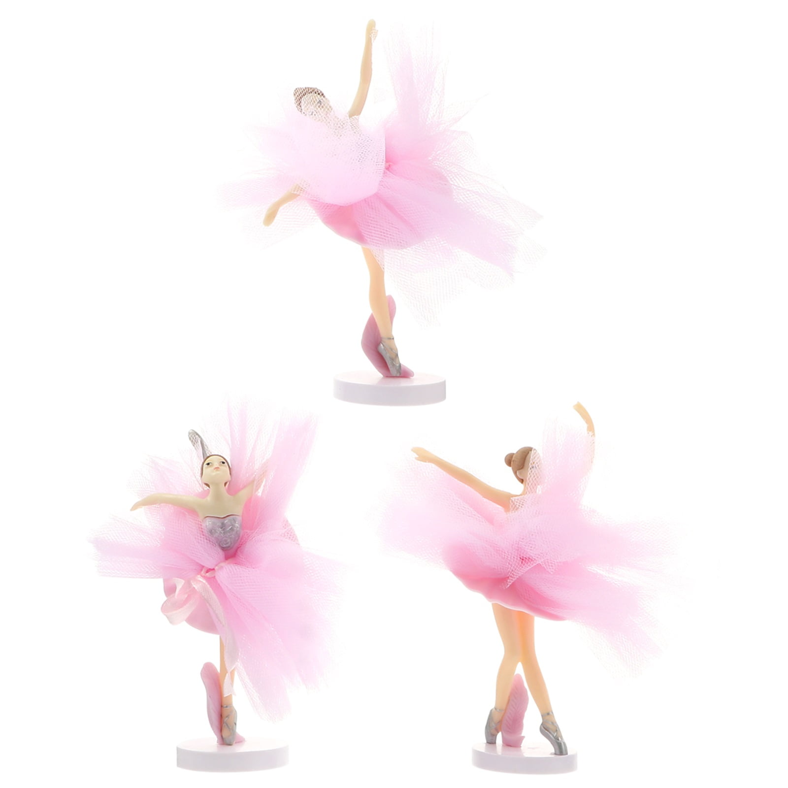 Frcolor 3 Sets Ballerina Cake Toppers - Birthday Decor, PVC & Tulle ...