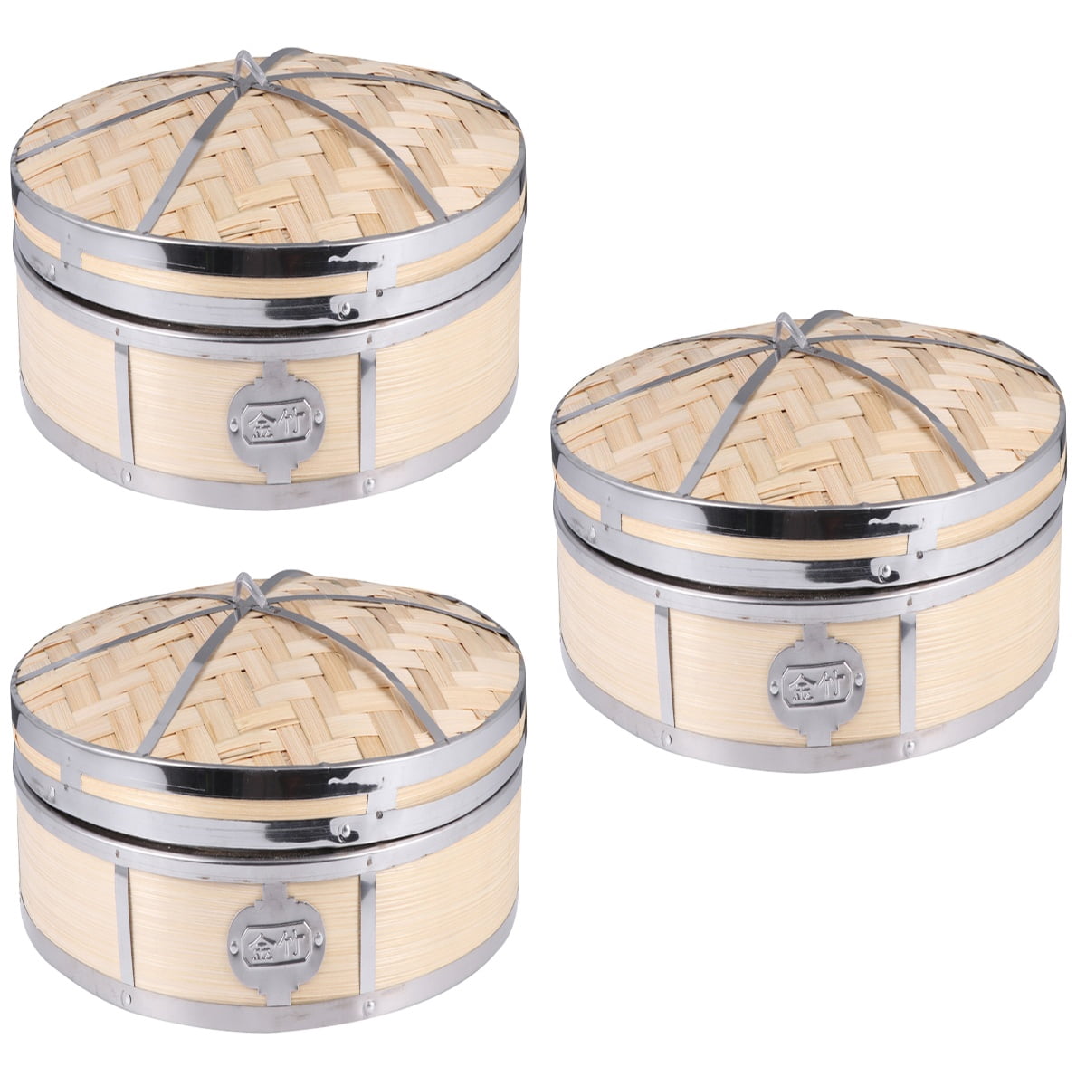 3 Sets Bamboo Steamer Kitchen Food Steamer Steamer Basket with Lid ...
