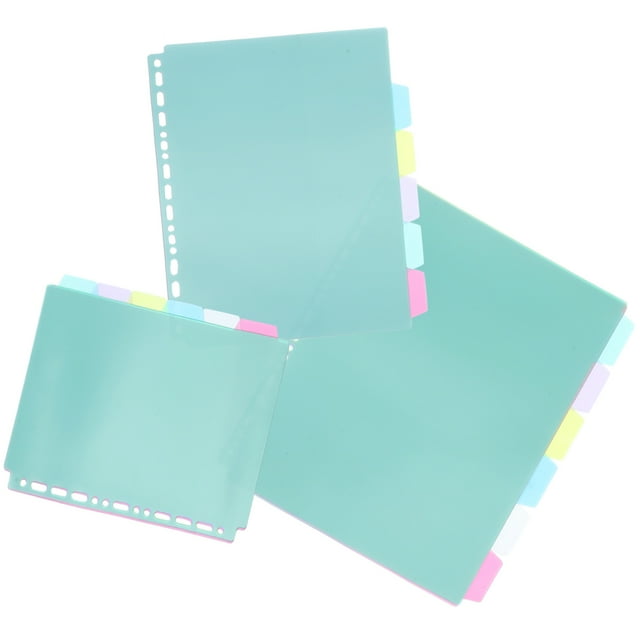 3 Sets Binder Notebooks Punch Index Dividers Adhesive Pluggable ...