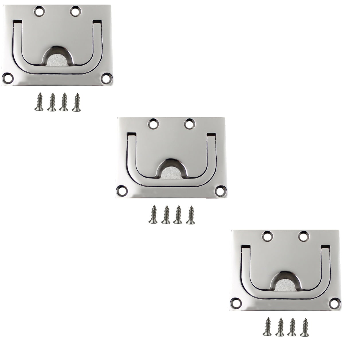 3 Sets Boat Hatch Latch Stainless Steel Handle Square Flush Handles ...