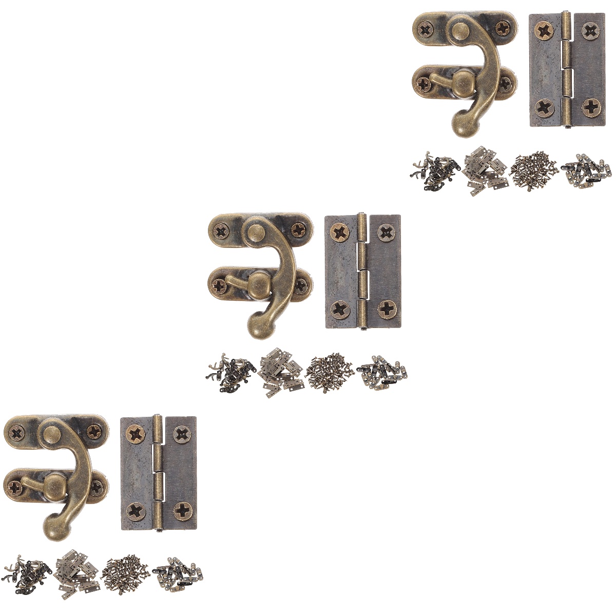 3 Sets Buckle Mini Hinges Cabinet Vintage Latch Cupboard Iron - Walmart.com
