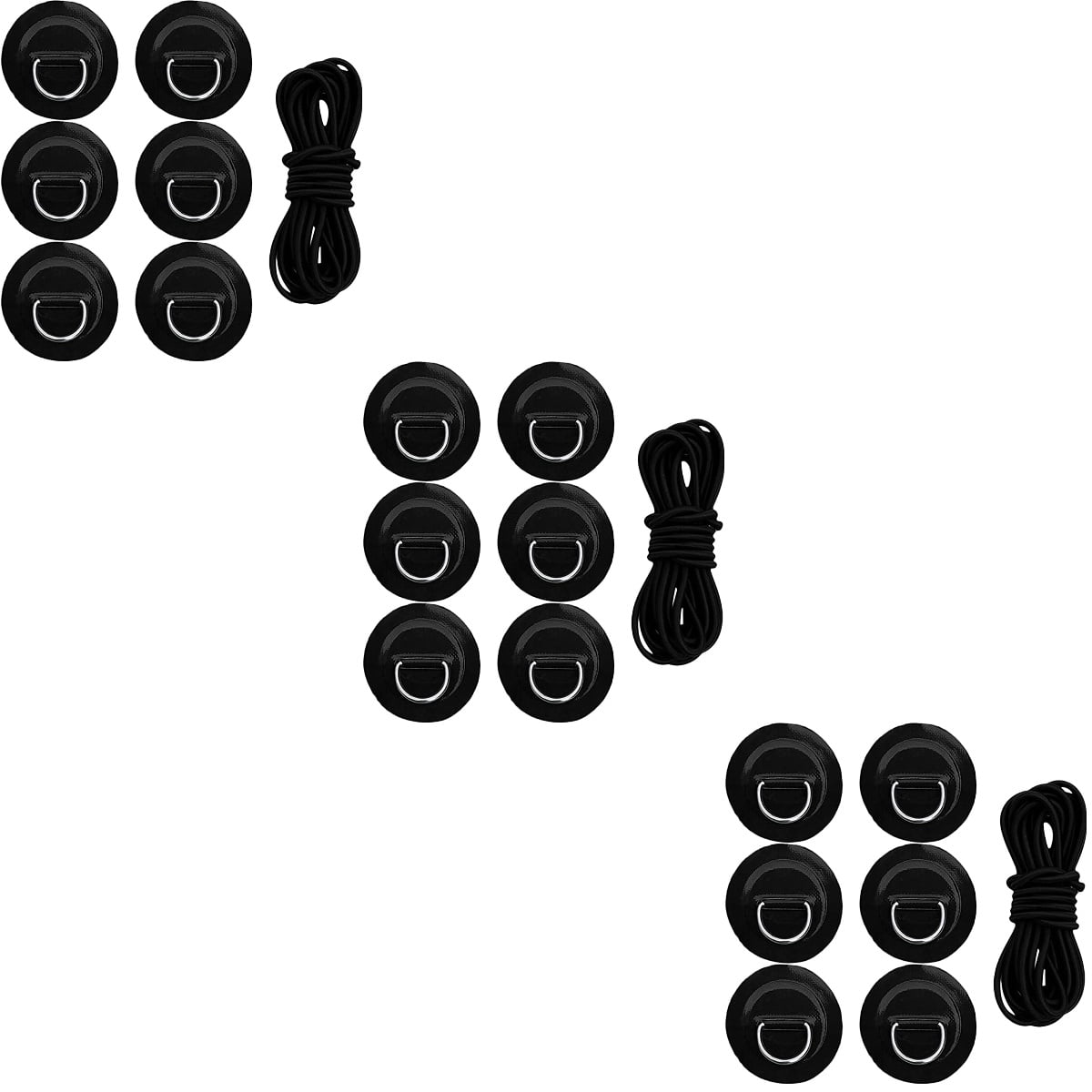3 Sets Bungee Deck Rigging Kit Surfboard Cord D Rings Kayak D Ring Pads ...