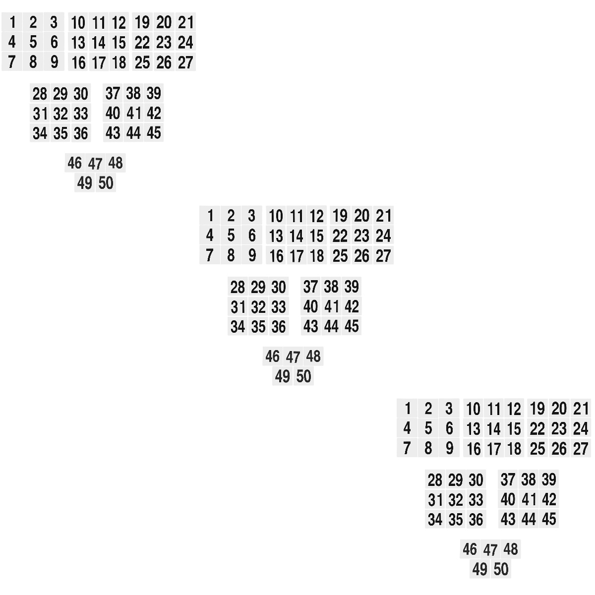 3 Sets Cards Digital Seat Card Restaurant Table Numbers 10X10CM White ...