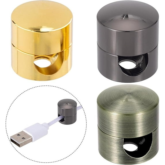 3 Sets Charger Holders for Cords, Antique Copper Color Adjustable Cable ...