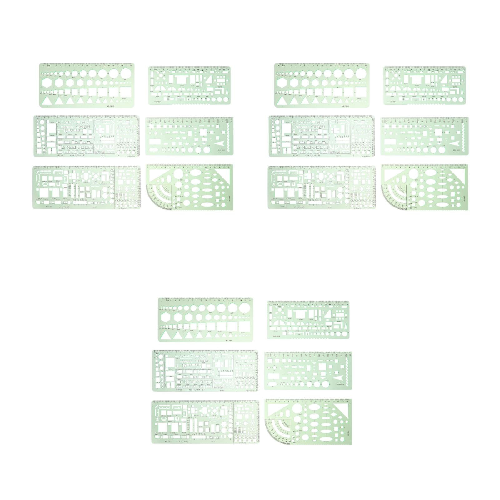 3 Sets Civil Architecture Drawing Kit Template Building Formwork Circle ...